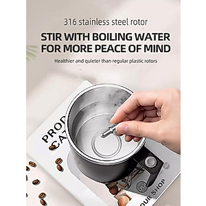 Electric Mixing Mug,Electric Stirring Coffee Mug,Coffee thermos, Coffee Mugs,Suitable for Coffee, Milk, Cocoa and Other Beverages (Daik Black)