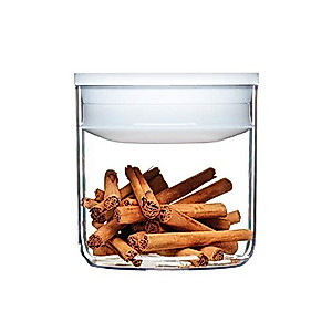 ClickClack Pantry Storage Round Container White 0.6ltr - Single - Air Tight Stackable Container