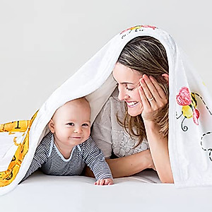 SUKOON Sunflower Monthly Milestone Blankets for Baby Boy/Girl | 47 x 40 inch | Bumblebee Age Photo Blanket with Marker and Bibs - Perfect Addition to The Baby Photo Album