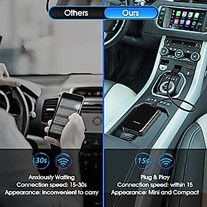 Wireless CarPlay, Compatible with Apple CarPlay Wireless Adapter Upgrade 5.0 Chip, CarPlay Dongle Converts Wired to Wireless, for Factory Wired CarPlay Cars Model Year After 2015, Plug & Play (Black)