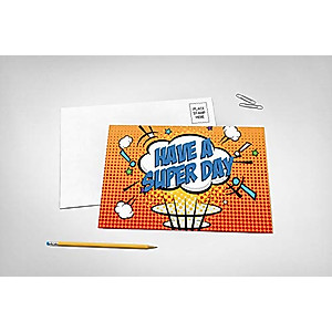 Super Student Superhero Themed Blank Postcards For Students From Teachers, Total of 30 4"x6" Fill In Notecards (5 of each design) by AmandaCreation