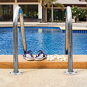 4pcs Pool Ladder Escutcheon, Stainless Steel Escutcheons Plates Pool Escutcheon Replacement Cover Fits for 1.9 Inch Inner Diameter Tubing Pool Handrail Cover Ladders for Inground Pools Accessories