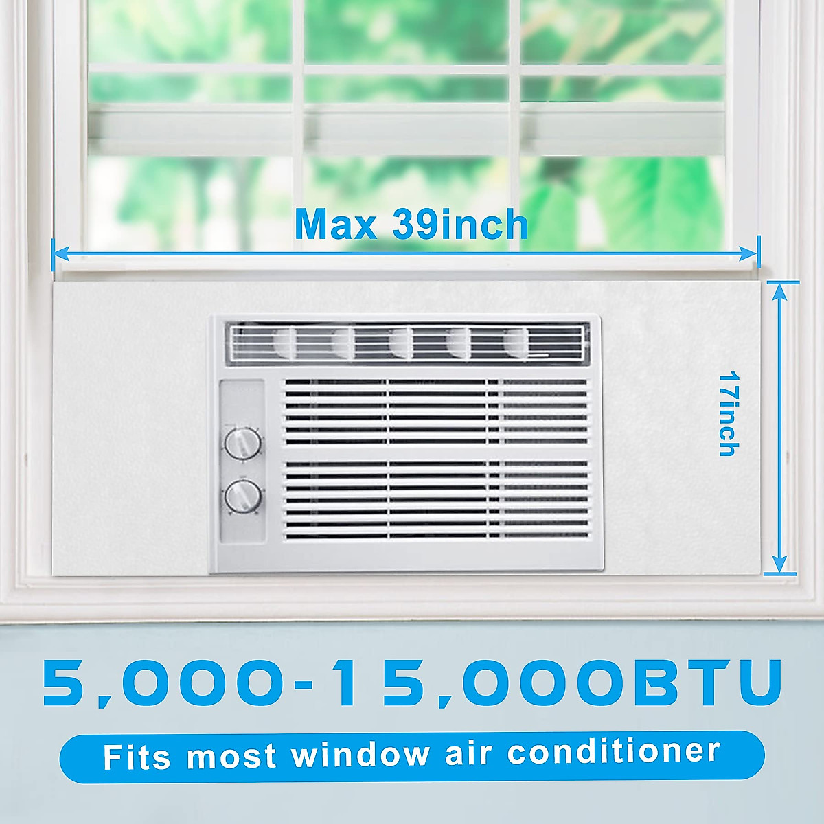 Air Jade Window Air Conditioner Side Panels, Full Surround Insulated Foam Cover for Indoor Window AC Unit, Window AC Seal Kit for Summer and Winter, White