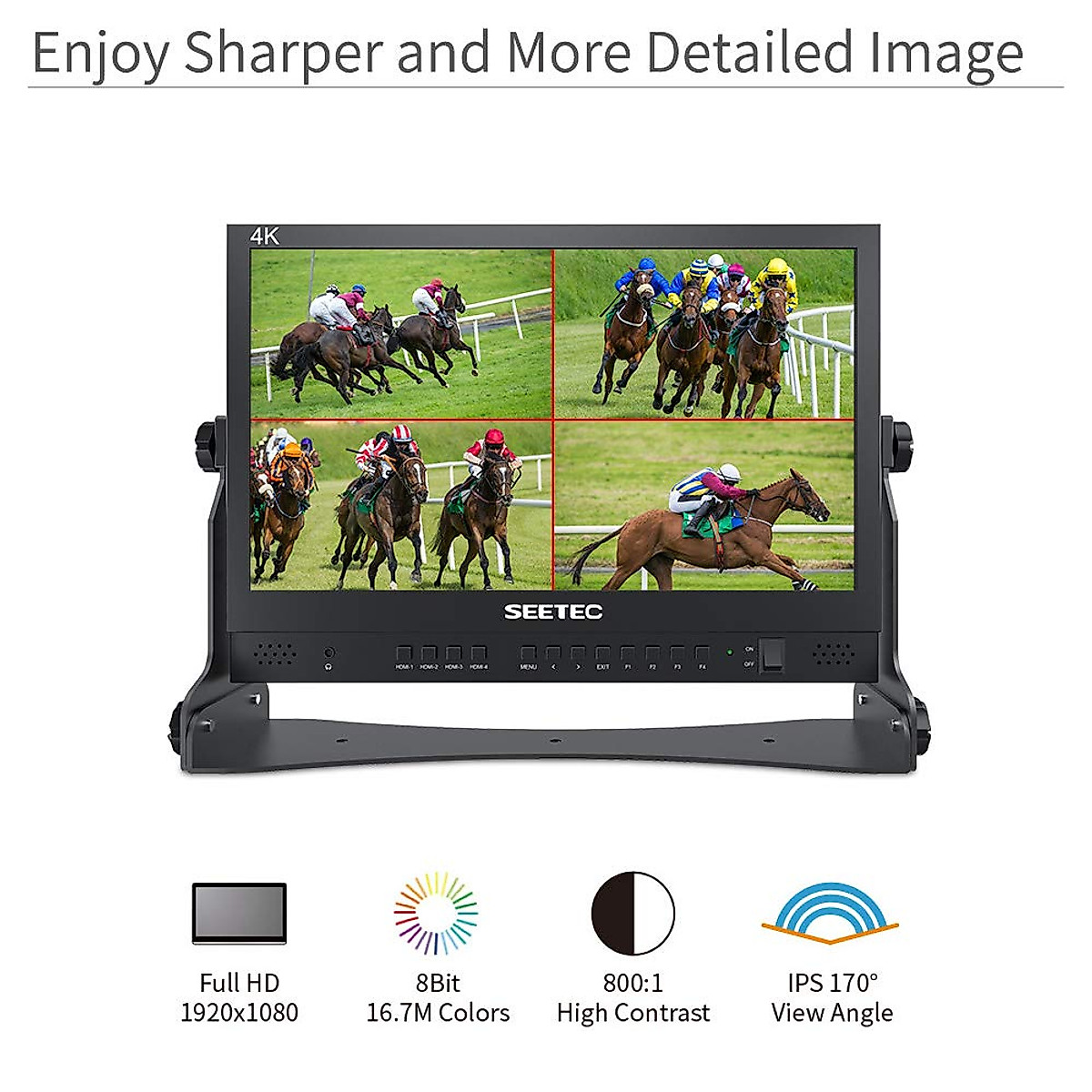 SEETEC ATEM156 15.6" 4 HDMI Input Output Quad Split Display for ATEM Mini Video Switcher Live Streaming Broadcast Director Monitor Used in Movie Production