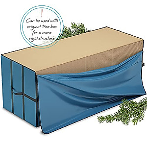 Hearth & Harbor Christmas Tree Storage Bag 9' – Waterproof Christmas Tree Storage Box Made of 600d Oxford Material – Christmas Tree Bag With Handles & Special Wide Opening, Blue