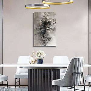 Wewejia Modern Grey Texture Abstract Canvas Painting Wall Art for Living Room and Office Decor-Modern Master Abstract Oil Painting Picture Reproduction Printing Artwork Ready to Hang