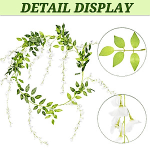 10 Pcs Wisteria Artificial Flowers Garland White Artificial Flowers Fake Flowers Silk Wisteria Garland Vine Hanging Flower for Wedding Arch Home Garden Outdoor Party Decor(White,Total 72.2ft)