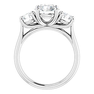 Moissanite Ring 10K Solid White Gold Handmade Engagement Ring 2.0 CT Round Cut Moissanite Diamond Three Stone Wedding/Bridal Rings for Women/Her Proposes Rings By Rivaan Jewel (7)