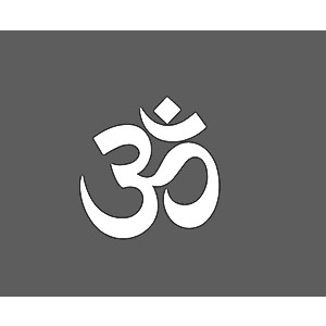 Om Aum #2 Hindu Yoga Namaste Decal Sticker for Truck Car SUV Computer Laptop (4", White)