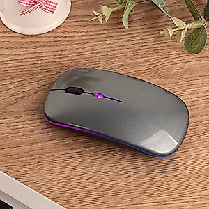Rechargeable Dual-Mode Wireless Bluetooth Mouse Bt+2.4g Wireless Luminous Silent Mouse Lady Mouse Ultra-Thin Fashion Cute Non-Slip Design Pc Gaming Mouse, Suitable for Laptop Design and Office