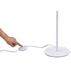 BLACK+DECKER Gooseneck LED Floor Lamp, 54" Height with Weighted Base, White (VLED1824F-WHITE-BD)