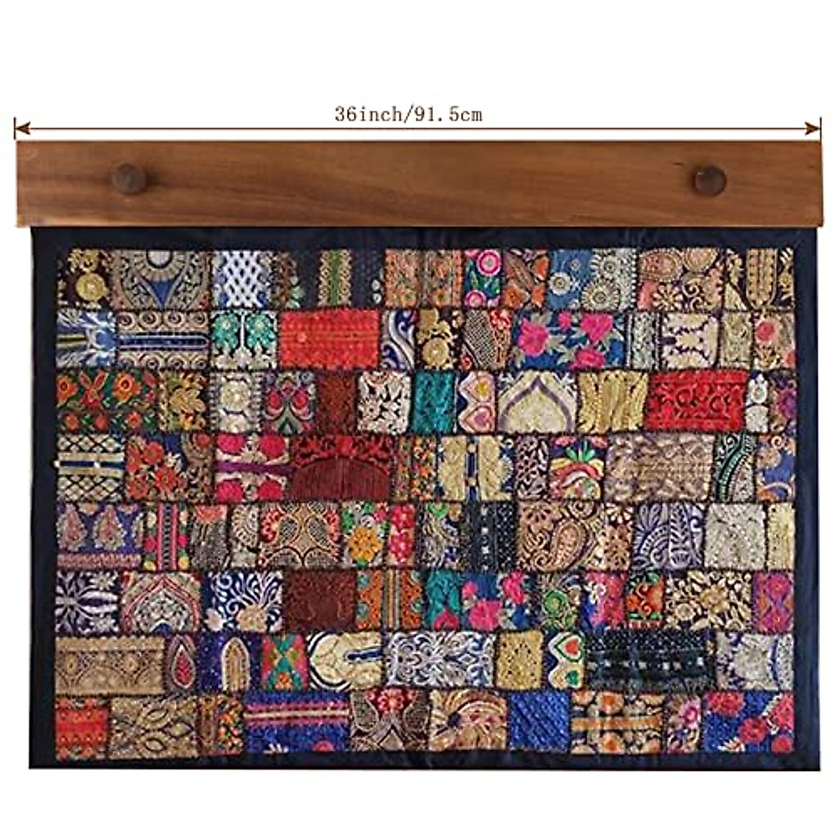 Tapestry Hangers for Walls, (36”) Wooden Quilt Hanger for Wall for Display, Rustic Quilt Rack for Tapestries, Quilts, Rugs (Dark Acacia Wood 36'')