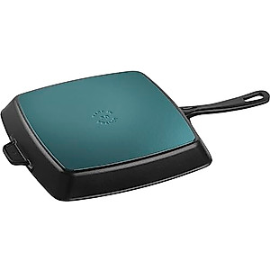 Staub American Grill Pan Cast Iron Suitable for Induction Cookers 30 cm Black