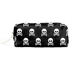 Pencil Pouch Pencil Case Pencil Bag Pen Case Pouch Box Organizer for Teen Girls Boys School Students Men Women Waterproof Zipper Pouch for Office Supplies Makeup, Halloween Skull Bone Décor