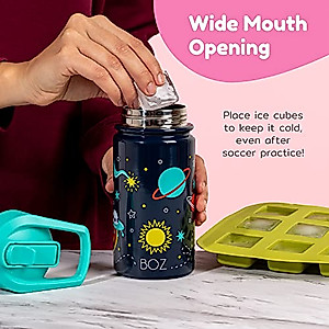 BOZ Kids Water Bottle for School with Straw Lid, Stainless Steel Insulated Water Bottle for Kids, Toddler Water Bottle, Leak Proof Water Bottle for Kids and Toddlers, 14 oz (414ml) (Unicorn)