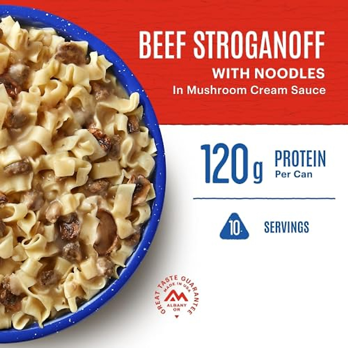 Mountain House Beef Stroganoff with Noodles #10 Can, Freeze Dried Survival & Emergency Food, 10 Servings