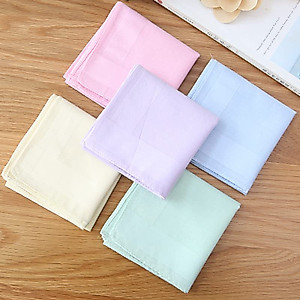 GB Women's 100% Cotton Handkerchiefs with Stripe Candy Color 5 Pieces Set