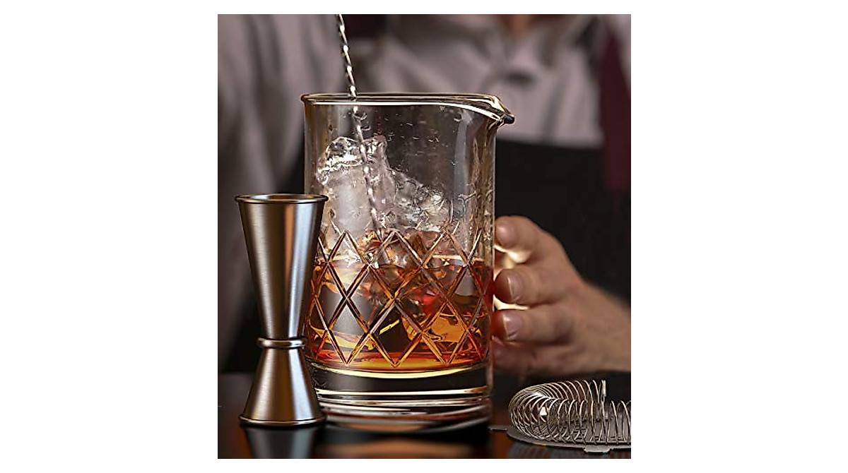 MOFADO Crystal Cocktail Mixing Glass Set - Mix Like a Pro