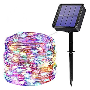 Lezonic Solar Fairy Lights Outdoor Waterproof,240LED Solar Garden Light Waterproof 12M/40Ft 8 Modes Outdoor Copper Wire Solar Fairy Lights Patio Decor Lights,Yard,Porch Hanging Lights(Colored)