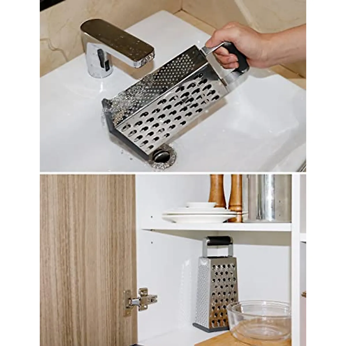 Cheese Grater, Box Grater for Cheese Stainless steel Vegetable Slicer Food Shredder 4-Sided Convenience Gadgets for kitchen