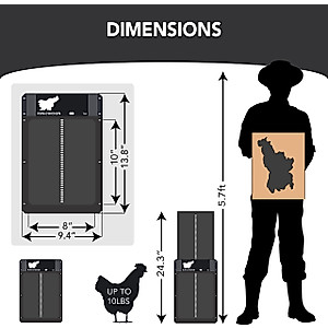 RUN-CHICKEN Door (Gray) Automatic Chicken Coop Door, Programmable with App, Battery Operated, Evening and Morning Delay, Aluminum Door, Electric Chicken Run Door, Model T50