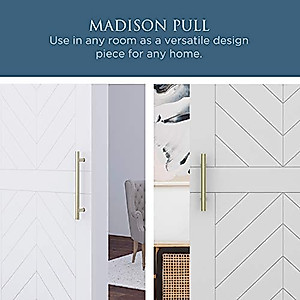 National Hardware N700-102 Interior Sliding Barn Door Hardware Madison Pull, 12 in, Brushed Gold