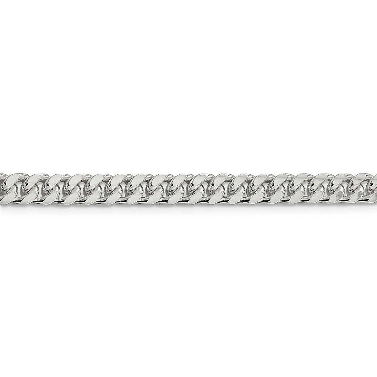 Solid 925 Sterling Silver 6.00mm Domed Curb Cuban Chain Necklace - with Secure Lobster Lock Clasp 18"