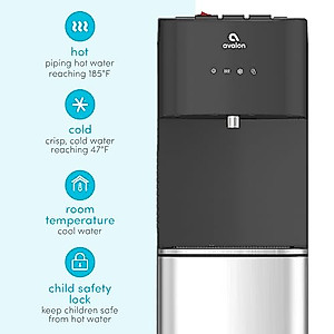 Avalon Bottom Loading Water Cooler Dispenser with BioGuard- 3 Temperature Settings- UL Listed- Bottled
