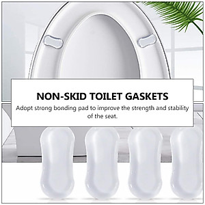 Toilet Seat Bumper, 5pcs Toilet Seat Bidet Replacement Kit, Toilet Bumpers Silicone Gasket with Strong Adhesive, Toilet Bumper Adhesive Toilet Seat Buffers for Lid for Families Hotels