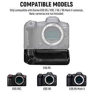 NEEWER Battery Grip Replacement for BG-R10 Compatible with Canon EOS R5 R5C R6 R6 Mark II Mirrorless Cameras, Powered by LP-E6/LP-E6N/LP-E6NH Batteries for Stable Vertical Shooting