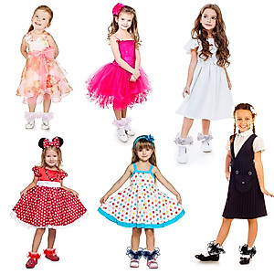 Lasnten 15 Pairs Ruffle Socks for Toddler Girls Double Lace Socks Bulk Turn Cuff Big Ruffle for Infant Toddler and Kids(4-6 Years)