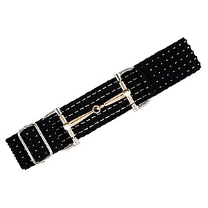 FREE RIDE EQUESTRIAN Belts, Horseback Riding Belts for Women, Stretchable And Comfortable Waist Belt (Black Glitter Bit belt)