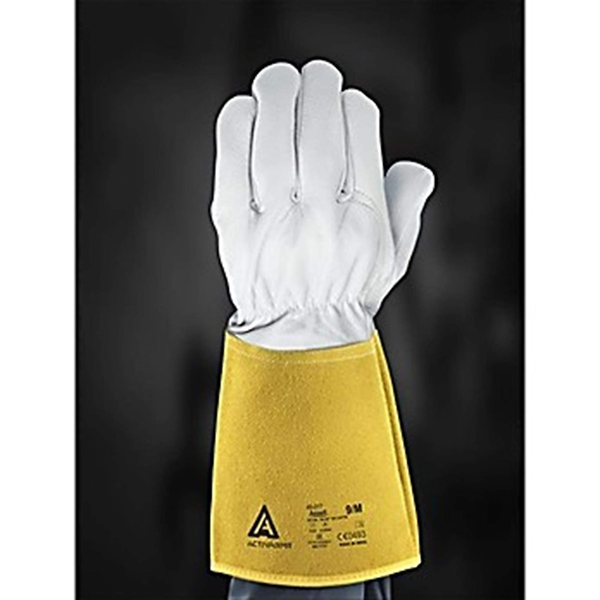 Ansell 43217110 ActivArmr TIG Light Duty/Higher-Precision Welding Glove, Goat Skin Leather, Cowhide Splits Leather Liner, Warm Grey Glove Liner, Yellow Gold Guantlet Cuff, Size 11 (Pack of 36)