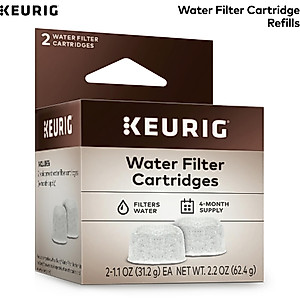 Keurig Water Filter Refill Cartridges, Replacement Water Filter Cartridges, Compatible with 2.0 K-Cup Pod Coffee Makers, 2 Count