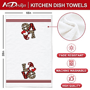 AnyDesign Valentine's Day Kitchen Dish Towels 18 x 28 Inch Love Heart Gnome Truck Dishcloth Decorative Tea Towel Hand Towel Holiday Cloth Towel for Bathroom Cooking Baking Housewarming Gift, 4 Pack