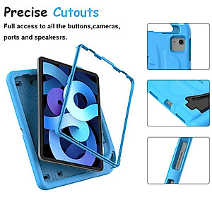 eTopxizu Kids Case with Built-in Screen Protector for iPad Air 5th Generation 2022/iPad Air 4th Gen 2020, 10.9" iPad Air 5/4 Shockproof Handle Stand Case for iPad Air 5th/4th Gen 10.9/Pro 11, Blue