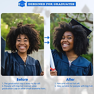 Generic Grad Cap Headband, Graduation Cap Headband Firm Anti-Fall Hairband for Graduation Cap, Hat Accessories for Graduates, Students, Women - Black