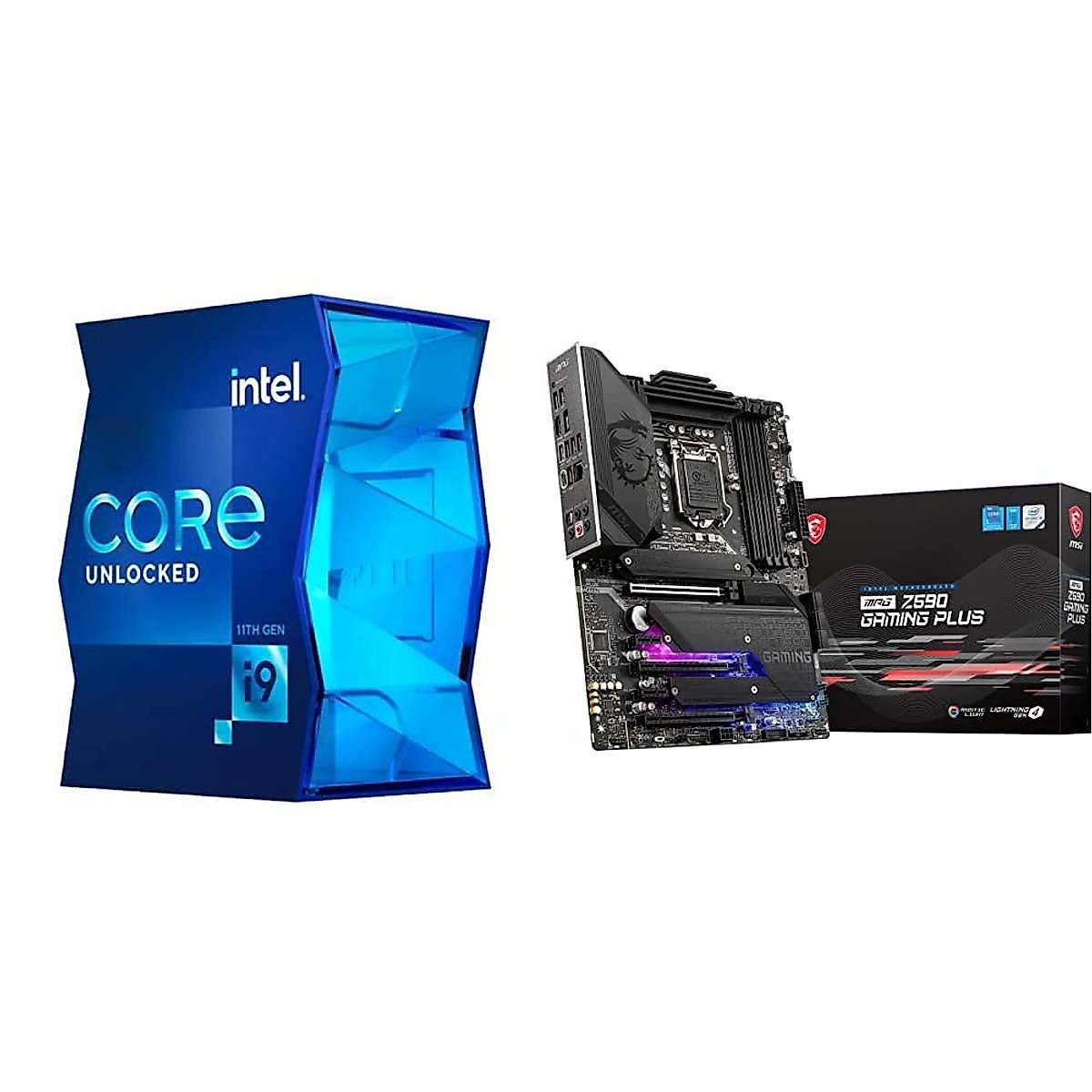 Intel Core i9-11900K Desktop Processor 8 Cores up to 5.3 GHz Unlocked LGA1200 (Intel 500 Series & Select 400 Series Chipset) 125W with MSI MPG Z590 Gaming Plus Gaming Motherboard