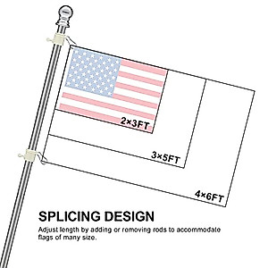 COCONUT Flag Pole, 5FT Flag Pole for House - Residential or Commercial Metal Flagpole for Garden Yard Porch Truck Boat (No Bracket)