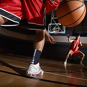 JHM Thick Protective Sport Cushion Elite Basketball Compression Athletic Socks, 5 Pairs #5, Shoe Sizes 6-13