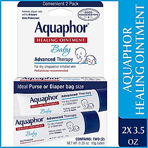 Aquaphor Baby Healing Ointment 0.35 Ounce 2 Count (10ml) (2 Pack)