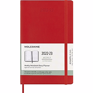 Moleskine Classic 18 Month 2022-2023 Weekly Planner, Soft Cover, Large (5" x 8.25"), Scarlet Red