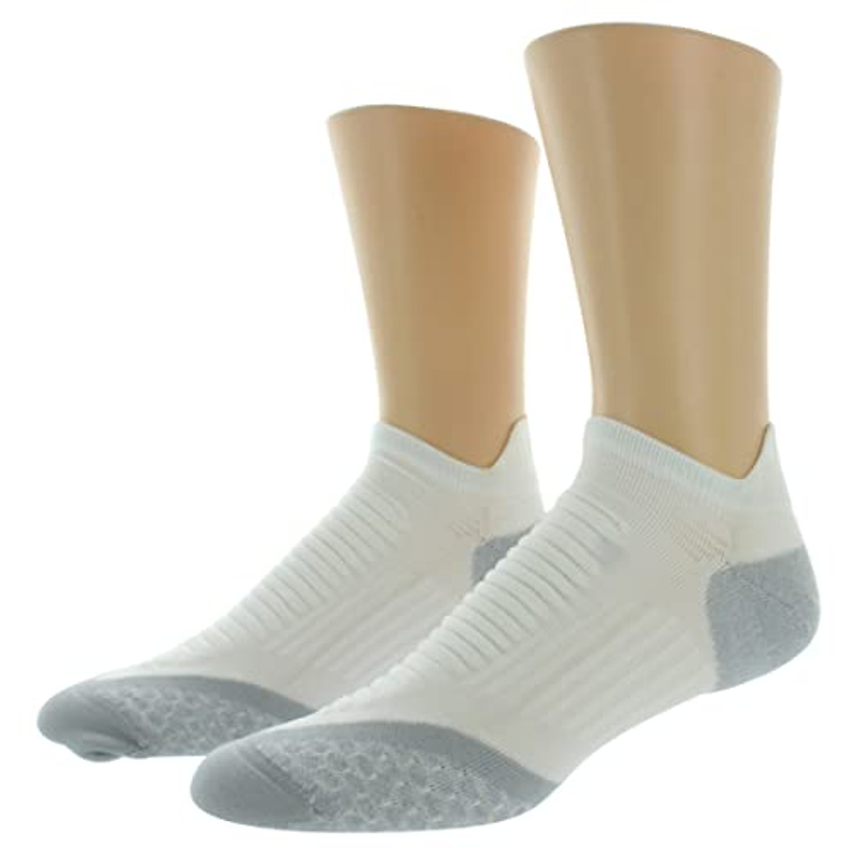 Nike Elite Running Cushion No-Show Tab Socks White/Wolf Grey/Wolf Grey, 8.0-9.5