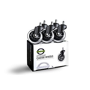 Office Factor Office Chair Wheels, Set of 5 Heavy Duty Chair Wheels, Hardwood Floor Safe, Replacement Wheels for Office Chair, Modern Style, Universal Fit, Suitable for All Flooring and Carpet