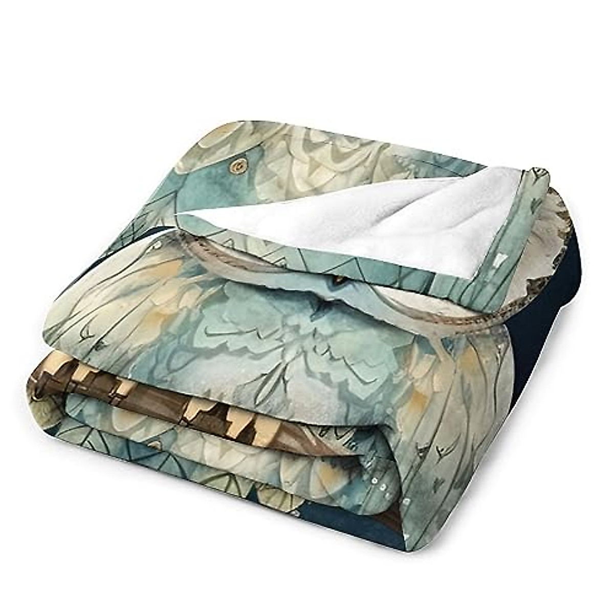 Wild Animal Soft Faux Fur Throw Blanket - Owl Flannel Lap Blanket for Couch Sofa Or Bed, Fantasy Bird Fuzzy Fluffy Plush Blanket, Super Cozy and Comfy for All Seasons 30"x40"