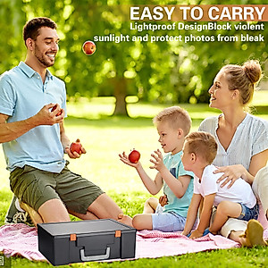 Photo Storage Box 4" x 6", 18 Inner Extra Large Photo Case Large Photo Organizer Acid-Free Photo Box Storage Photo Keeper Photo Storage Case, Plastic Craft Storage Box for Photo Stickers Stamps Seeds (Black, 18 Boxes)