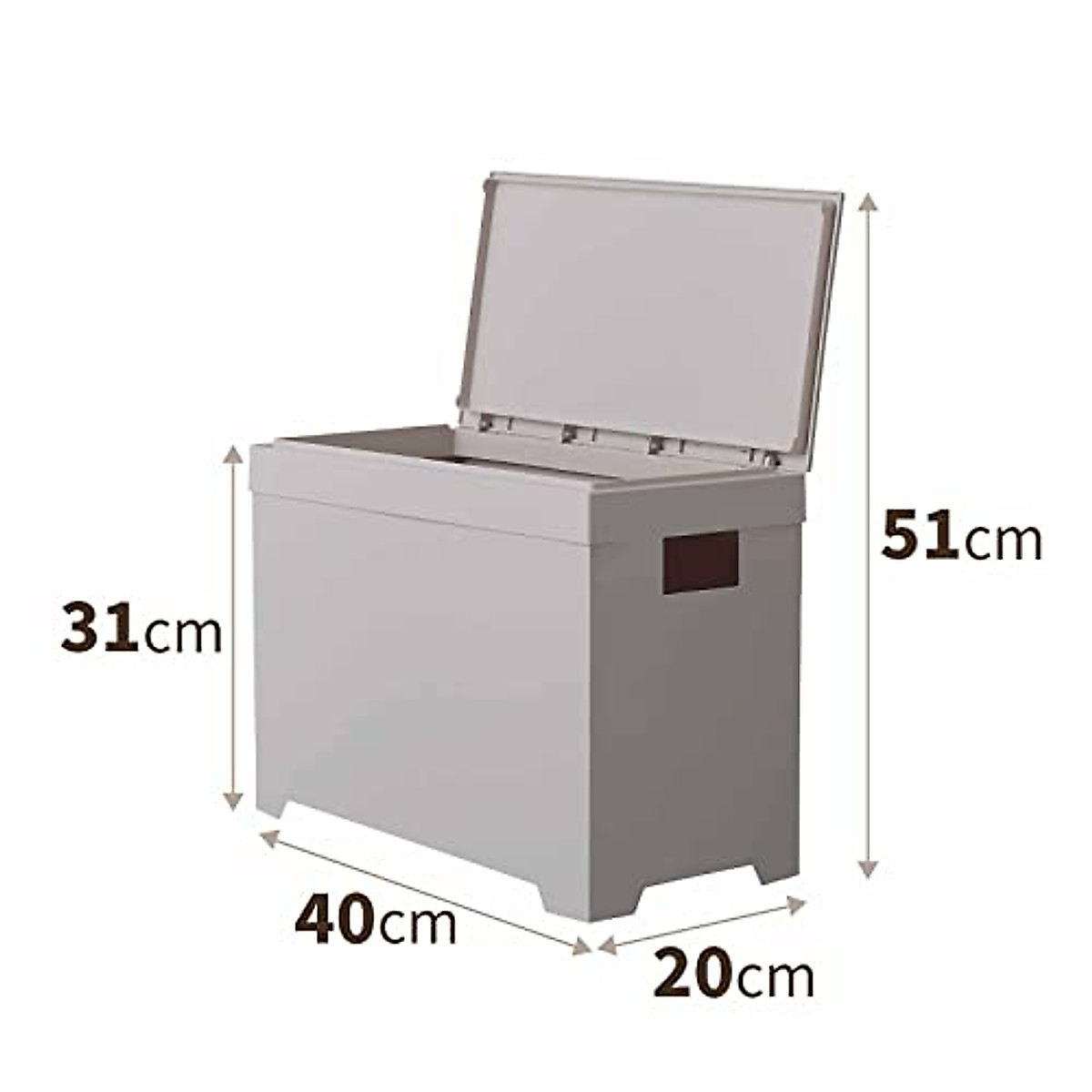 Tenma Co., Ltd. Under Sink Trash Can, Simple Dust Box, Wide Open, 5.3 gal (20 L), Gray