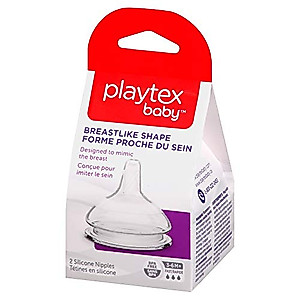 Playtex Baby BreastLike Bottle Nipple, Fast Flow - 2 Count