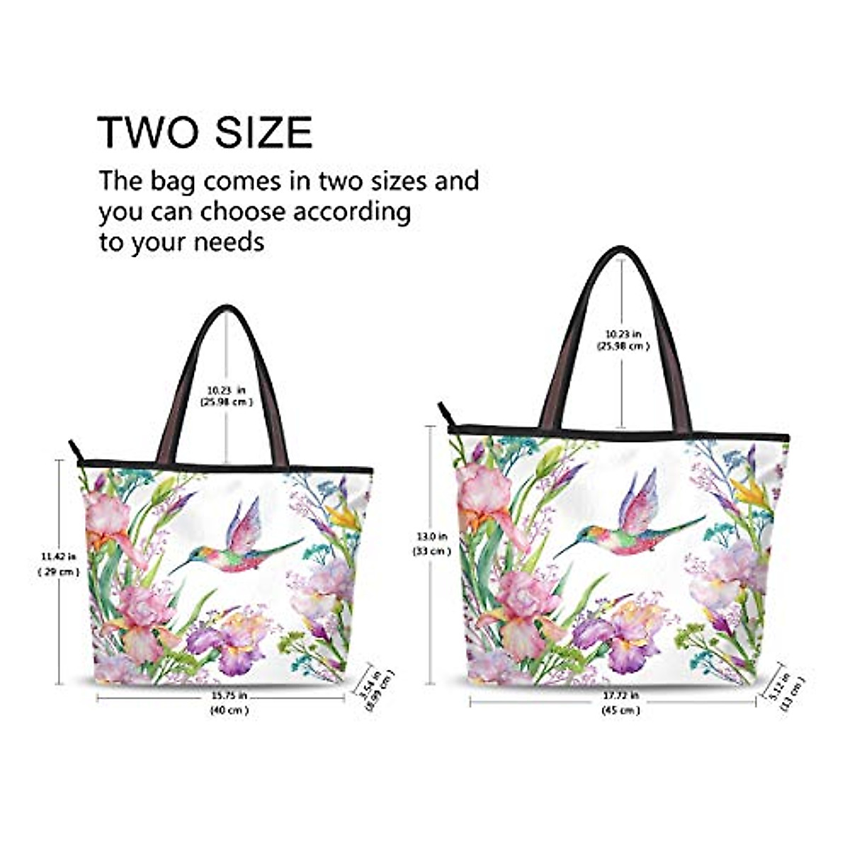 Spring Hummingbird Birds Flowers Handbags and Purse for Women Tote Bag Large Capacity Top Handle Shopper Shoulder Bag