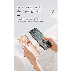 New 2021 Upgrade Handheld Fan Small Personal Fan with 3 Speeds Neck Rechargeable Portable Fan Powerful Mini USB Outdoor Fan Quiet Small Desk Fan Free Angle Good for Travel Home Office School - Green